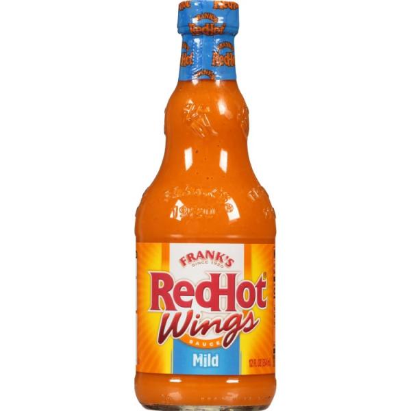 フランクス レッドホット マイルド ウィングス ホットソース 約355mL（12オンス）。 オリジナルウィングソースの酸味とスパイスの風味を、辛さ控えめで楽しめるバッファローソースです。 そのまま使えるマイルドタイプのウィングソース。 自宅...