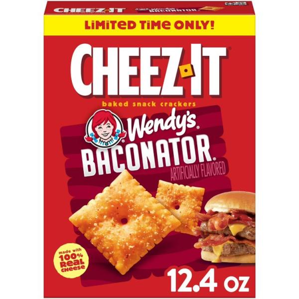 チーズイットのベイクドスナッククラッカーに、Wendy’s ベーコネーターをイメージしたスモーキーでコクのある風味を組み合わせた商品です。常温保存が可能で、ひと口ごとに香ばしさとチーズ感が広がります。 ベーコン風味のシーズニングとチーズの濃...
