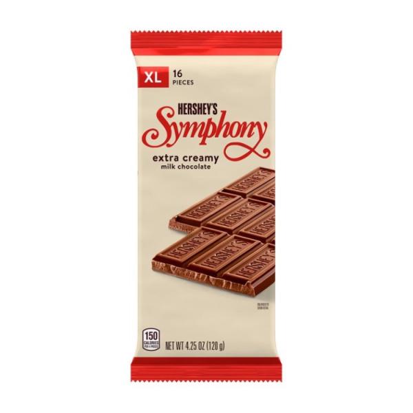 「ハーシーズ シンフォニー エクストラクリーミー ミルクチョコレート XLバー」は、なめらかでコクのあるミルクチョコレートを楽しめる、贅沢なエクストララージサイズのチョコレートバーです。16ブロックに分かれており、内容量は約120g。 コー...
