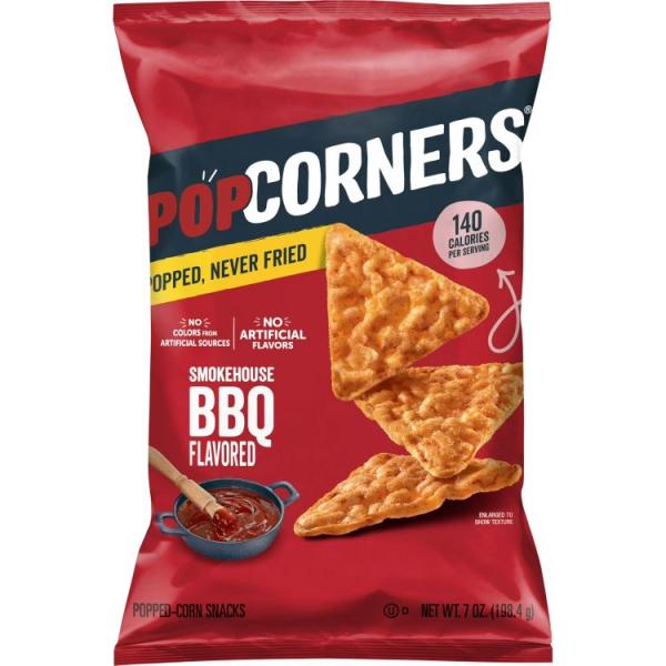 ポップコーナーズ ポップドコーンチップス スモークハウスBBQ味 198g ポップ製法で仕上げた軽い食感のコーンチップスに、スモークハウスBBQ風味を合わせたフレーバータイプです。スモーキーでコクのある味わいとサクッとした食感が楽しめます。...