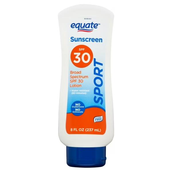 Equate スポーツ 広域スペクトラム サンスクリーンローション SPF30 8fl oz（約237ml）SPF30でUVA/UVBから肌を守るローションタイプ。スナップ式キャップ付きの使いやすいスクイーズボトル。ムラなくなじみやすく、パ...