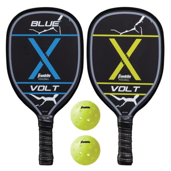 Franklin Sports ピックルボール パドル＆ボールセット。初心者のトレーニングにぴったりの2人用ピックルボールセットです。パドルは7層構造の木製で、どんなショットでもボールがしっかり弾むよう設計されています。EVAフォームハンド...
