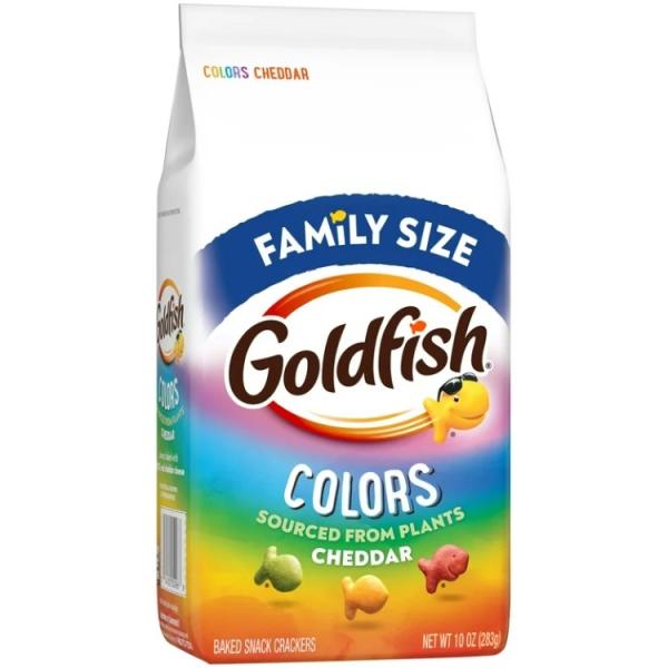 ゴールドフィッシュ カラーズ チェダークラッカーは、10オンス入りのバッグタイプのお菓子です。 100％リアルチーズを使用し、香ばしく焼き上げています。 植物由来の色素を使用した楽しいカラーのクラッカーで、高果糖コーンシロップ、人工香料、保...
