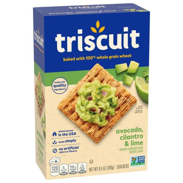 トリスケット アボカド コリアンダー＆ライム 全粒粉クラッカー 241g100％全粒粉小麦をベースに、アボカド・コリアンダー・ライムの爽やかな風味を合わせたベイクドクラッカーです。香ばしく焼き上げた、ざっくりとした編み目状の食感が特長です。...