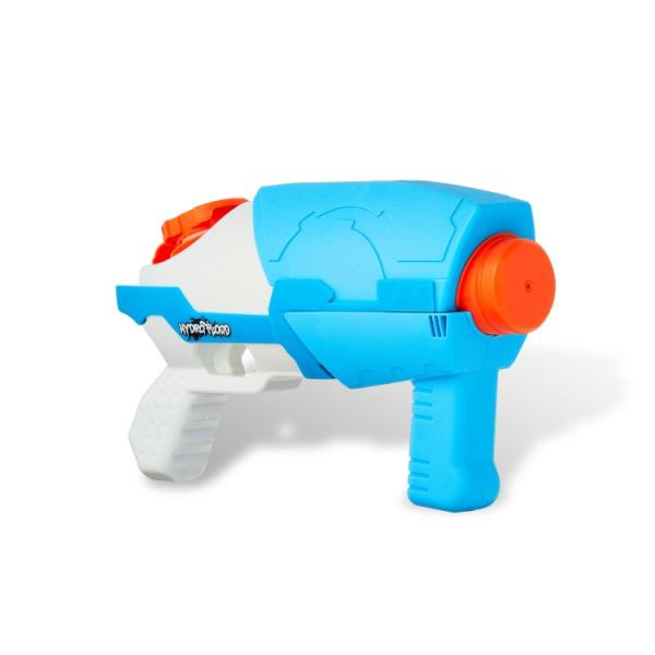 ポンプ式のウォーターブラスターです。最大約9m先まで水を飛ばせ、容量は約517mL。長めの水合戦にも使いやすく、素早く補充できるキャップ付きでスムーズに遊べます。8歳以上におすすめです。