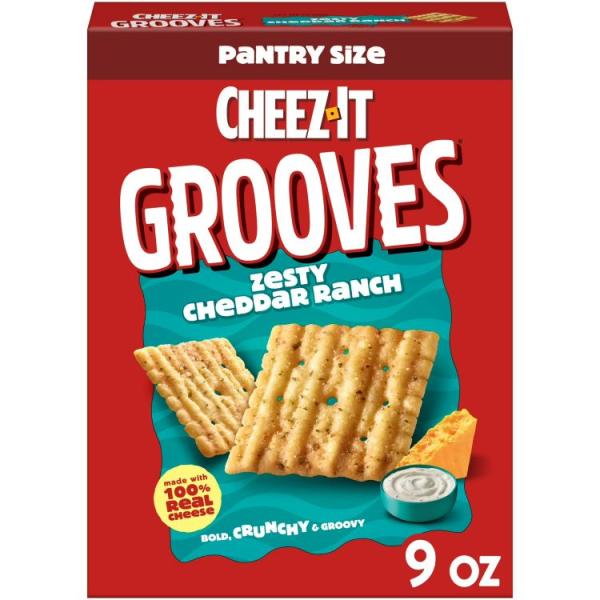チーズイット グルーブス 255g 薄くて波型のリッジが入った、ザクッとした食感が楽しめるクラッカーです。100％リアルチーズを使用し、熟成チーズの風味を活かして焼き上げました。 ベイクドタイプのサクサク食感で、午後のおやつや放課後の軽食、...