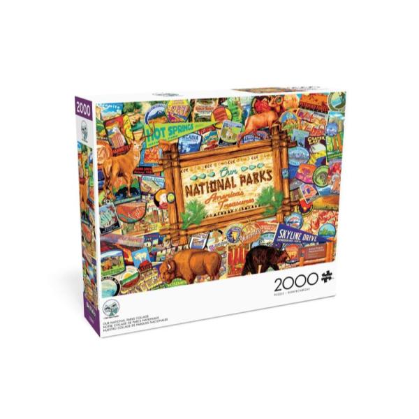 Buffalo Games Our National Parks Collageは、大人向けの2000ピースインターロッキングジグソーパズルです。14歳以上におすすめで、完成サイズは約97.8×67.3cm。組み立ての参考になるフルカラーの...
