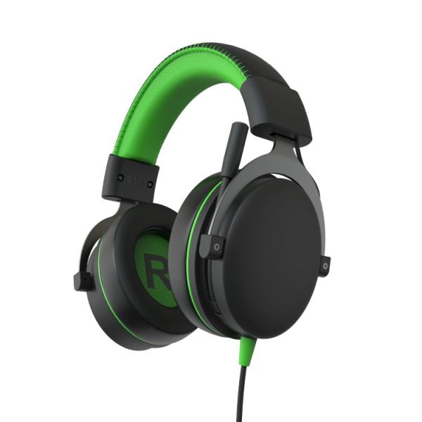 onn 有線ゲーミングヘッドセット Xbox対応 ブラック＆グリーン。Xbox Series X/S、Xbox One、PS4、PS5、その他3.5mm対応デバイスに対応。50mmスピーカードライバーが豊かで力強いサウンドを届けます。冷却ジ...