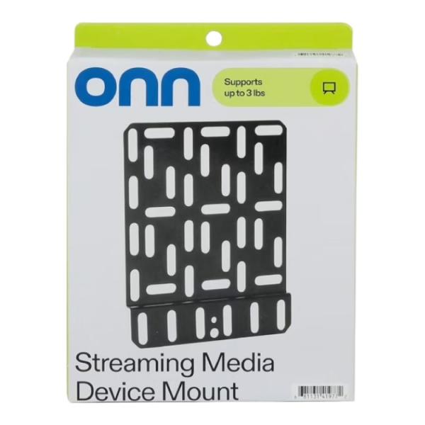 onn ストリーミングメディアデバイスマウント。テレビに直接取り付けられるストリーミングメディアデバイス用マウントです。素早く簡単に設置でき、幅広いストリーミングメディアデバイスに対応します。テレビまたはテレビマウントに直接取り付け可能。ス...