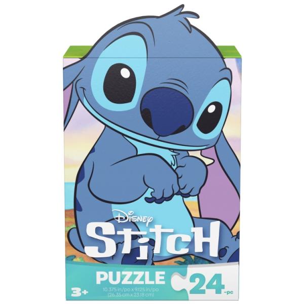 ディズニー「リロ＆スティッチ」のスティッチをデザインした24ピースジグソーパズルです。小さな手でも扱いやすい丈夫なピースで、収納ボックス付き。対象年齢は3歳以上です。少ないピース数で取り組みやすく、楽しく遊びながら学びにつながるパズルです。...
