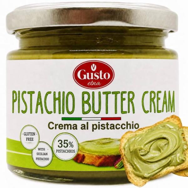 GUSTO ETNA シチリアン ピスタチオクリームスプレッドは、ピスタチオを35％配合した、なめらかで濃厚な味わいのピスタチオスプレッドです。シチリア産ピスタチオならではの香ばしい風味と、クリーミーで口どけのよい食感が特徴。パンやクラッカ...