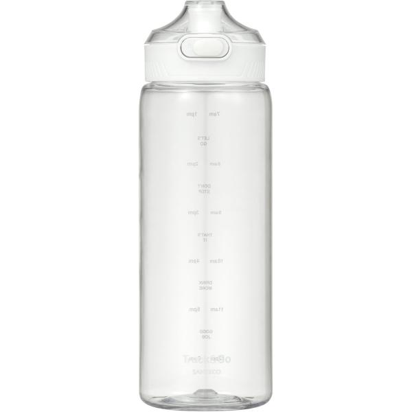 サンテコ SANTECO TRACK&amp;GOウォーターボトル ホワイト 水筒 1L 超軽量 目盛 タイムマーカー ワンタッチ開閉 広口 持ち手リング 水分補給 登山 レジャー キャンプ  868774　アウトドア　飲むタイミングが分か...