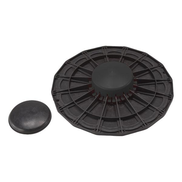 ダンノ DANNO バランスボードDX  D7206　付属のゴムパットと樹脂キャップにより、難易度を変えることができます。