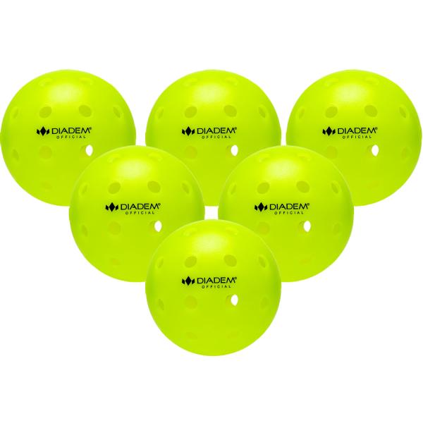 ダイアデム DIADEM ダイアデム DIADEM オフィシャル ピックルボール ボール THE OFFICIAL PICKLEBALL BALL 6個入 イエロー USAPA認定 屋外  TPB002　USAPA商品。耐久性のあるプラスチ...