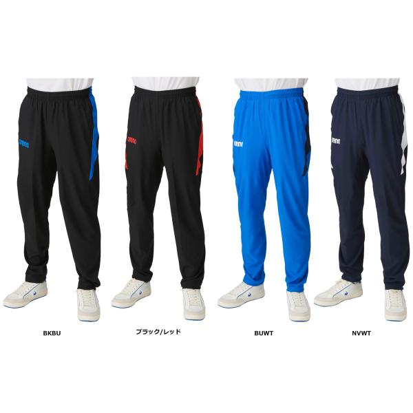 アリーナ arena ロングパンツ  ASS4LPU002　スイミング　チーム用の布帛ロングパンツです。ふくらはぎ部分にニット素材を使用。裾にかけて細くなるテーパードシルエットになっています。  爆買