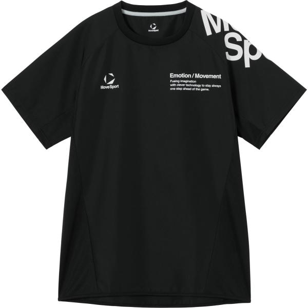 ムーブスポーツ MOVESPORT 半袖ピステ  SV6SWB02U　バレーボール 　肩部分のプリントがデザインポイントのバレーボール用半袖ピステです。汗のかきやすい脇部分はメッシュ生地を配置しています。