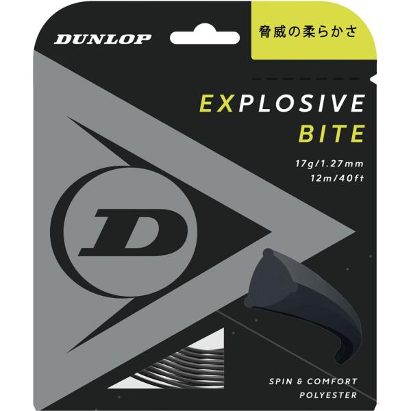 ダンロップ DUNLOP テニス ストリング ポリエステル系 モノフィラメント エクスプロッシブ・バイト 12m  DST11011 079　テニス　柔らかめのポリエステルを採用。ラウンド形状に突起形状を追加することで、柔らかな打球感を確保...