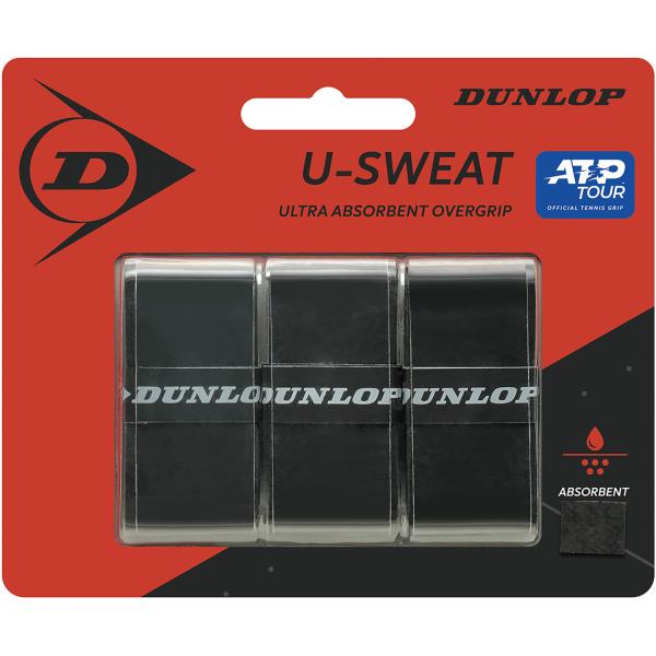 ダンロップ DUNLOP オーバーグリップ ドライタイプ 3本入  U-SWEAT 3PCS  DTA2041 900　テニス　吸水性に優れたソフトなオーバーグリップ。  爆買