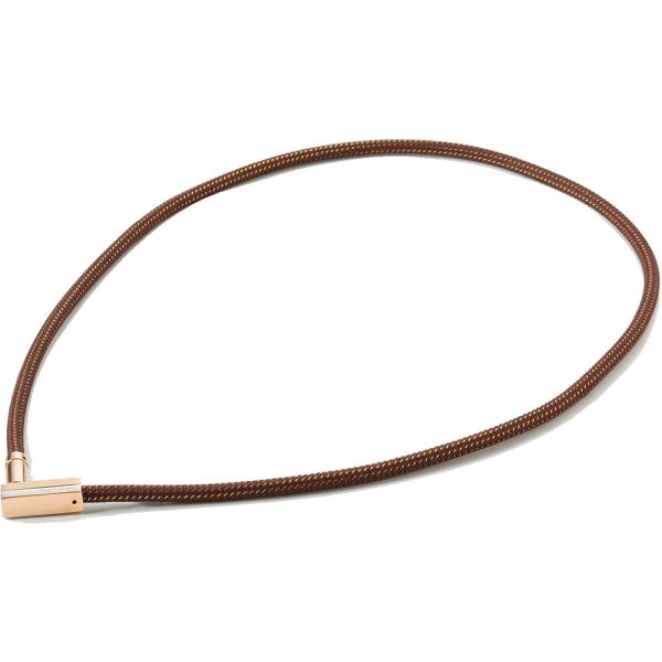 ファイテン Phiten ラクワ磁気ネックレス RAKUWA磁気ネックレス チョッパースクエア ピンクゴールド/シルバー 40cm 管理医療機器 健康アクセサリー 肩こり 血行促進  TG897251　印象を磨き上げるアシンメトリー。紐の中...