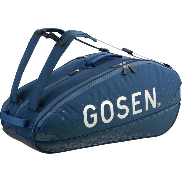 ゴーセン GOSEN ラケットバッグ PRO BA26PR　テニス　プレイヤーの利便性を追求したモデル。ラケット・シューズ・衣類ルームがそれぞれ独立し、収納性アップ。