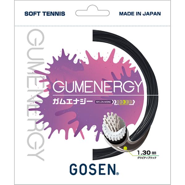 ゴーセン GOSEN GUMENERGY グラビティブラック  SSGE11GB　テニス　ゴーセン独自の G.U.M.COATING( ガムコーティング ) にデュアルエナジーコア構造を採用することでホールド感を向上させた上で、コントロール...