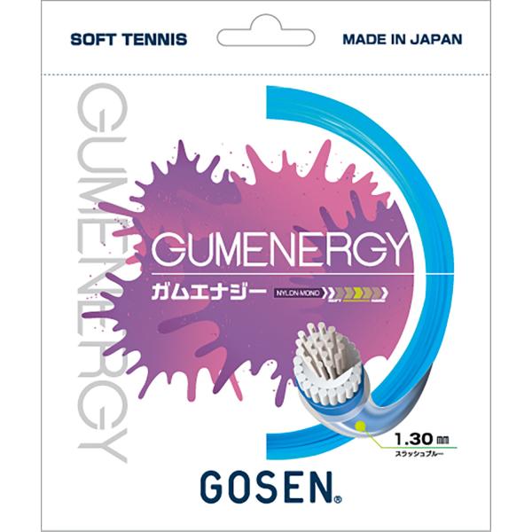 ゴーセン GOSEN GUMENERGY スラッシュブルー  SSGE11SB　テニス　ゴーセン独自の G.U.M.COATING( ガムコーティング ) にデュアルエナジーコア構造を採用することでホールド感を向上させた上で、コントロール、...