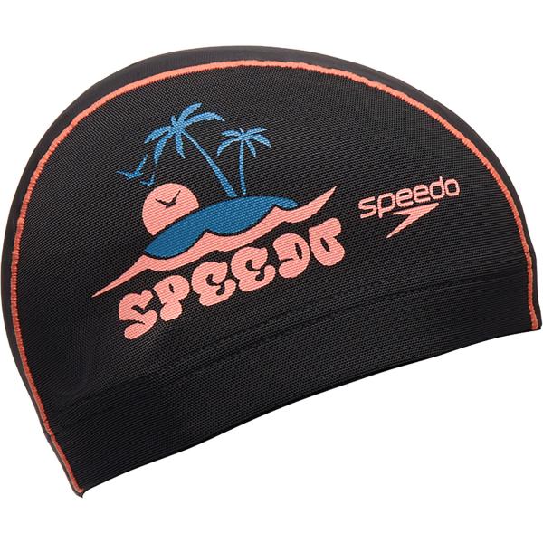 スピード Speedo SUNSET MESH CAP SE12555　スイミング　トレーニングに重宝する SPEEDO の定番メッシュキャップです。頭にフィットしやすいしっかりとした生地感。島国でのサンセットをイメージしたマークデザイン。...