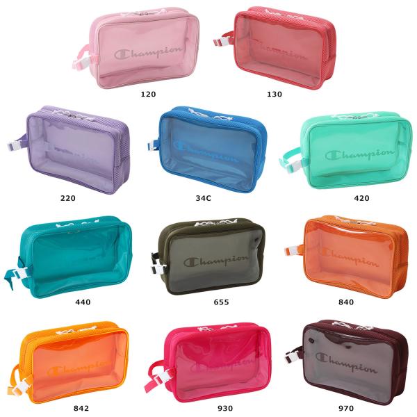 チャンピオン Champion SHOES BAG シューズバッグ 軽量 エアーメッシュ ポリエステル 靴袋 部活 クラブ活動 通学 ジム シューズケース ロゴ プリント C3-YB722B  C3YB722B　バスケット　軽量なエアーメッ...