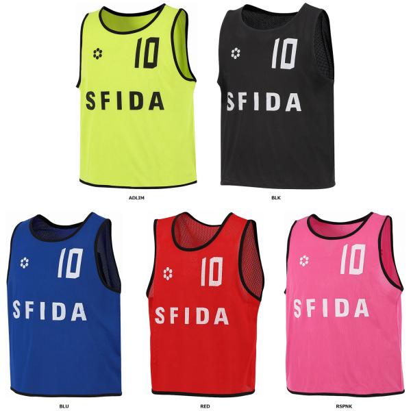 スフィーダ sfida SFIDA TEAM BIBS SH24G02　フットサル　10 枚セット袋付きのビブス。 2 番〜 11 番・ SFIDA オリジナル番号入り。  爆買