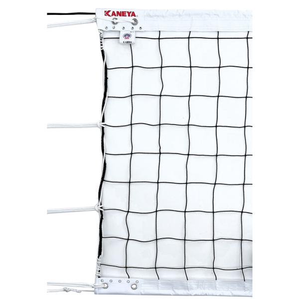 カネヤ KANEYA バレーボール ネット 日本バレーボール協会公認品 6人制バレーボールネット上下白帯付 ハイクラス K-3875  K3875　バレーボール 　世界大会にも使用されている材質を使用しています。  爆買