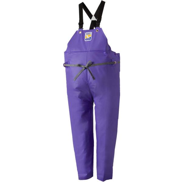 ロゴス LOGOS マリンエクセル 胸当付ズボン膝当て付 サスペンダー式 パープル L レインパンツ パンツ ズボン 防水 撥水 耐寒 水産業 遠洋・中近海作業 湾岸作業 養殖業 水産加工業  12063932　アウトドア　激しい動作を要求...
