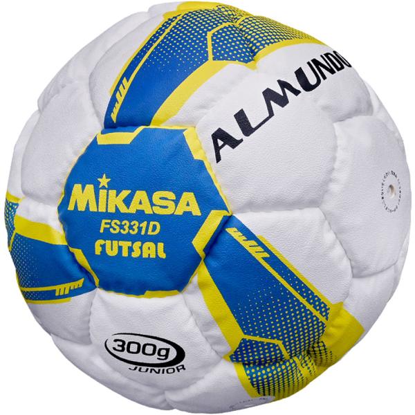 ミカサ MIKASA ソフトタイプフットサル ジュニア用 ホワイト×イエロー×ブルー フットサルボール 人工皮革 部活 試合 練習 大会 学生 社会人 クラブ活動 トレーニング  FS331DYBL　フットサル　中に詰め物が入っている為、空...