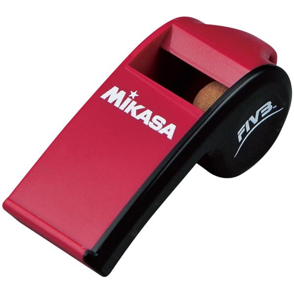 ミカサ MIKASA パルマスター コルク入り レッド×ブラック メンズ レディース 笛 ホイッスル 審判 高音量 ひも付き 練習 試合 部活 クラブ 学校体育用品 トレーニング  PULRBK　吹きやすく、高音を出しやすい審判用ホイッスル...
