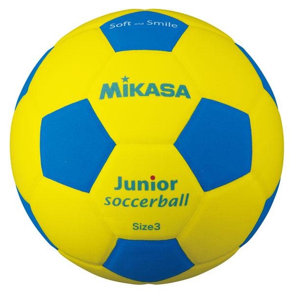 ミカサ MIKASA スマイルサッカー軽量 3号球 イエローブルー 黄青 EVA製ボール 小学校低学年用 子ども キッズ ジュニア 休み時間 学校 遊び 球技大会 運動会  SF3JYBL　サッカー　EVA素材ならではのやさしい手ざわりと軽...