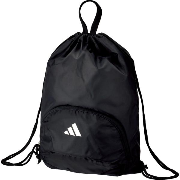 アディダス adidas ボール用ナップ サッカー ブラック 黒色 フットサル サッカーボール 部活 球技 ボールケース かばん 収納 ボール収納 ボール入れ 持ち手つき  AKM34BK　サッカー　ボール収納部付きナップ。こちらはネーム加...