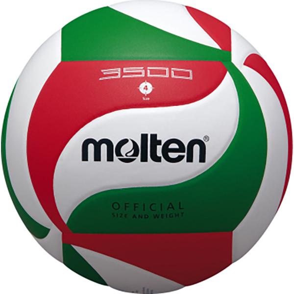 モルテン molten バレーボール3500 4号球 中学生 家庭婦人 人工皮革 部活 クラブ活動 サークル 練習 トレーニング 自主トレ 筋トレ 学校 体育 授業 レクリエーション  V4M3500　バレーボール 　表面摩耗に強い表皮を採...