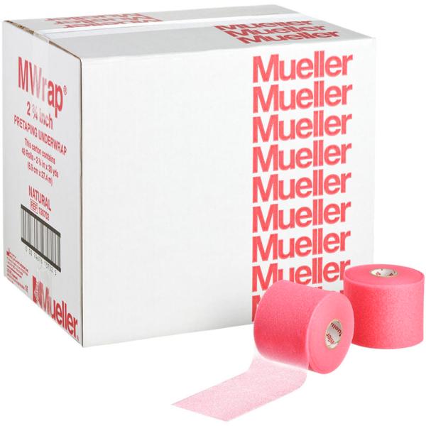 ミューラー MUELLER アンダーラップ Mラップカラー 70mm ビッグピンク テーピング 伸縮 手で切れる 汗に強い アンダーラップ ラテックスフリー スポーツケア  130714　テープから肌を守るアンダーラップ。天然ゴムを使用して...