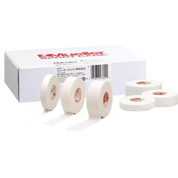 ミューラー MUELLER ホワイトプロアスレチックテープ 25mm×12個セット  51225　日本仕様に開発された非伸縮コットンテープ。天然ゴムを使用していないラテックスフリー素材。汗に強い固定力。