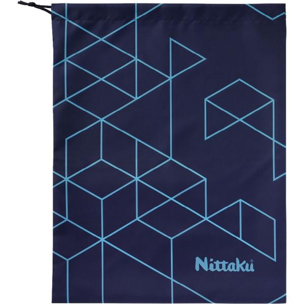 ニッタク Nittaku ラインシューズサック ケース 袋 靴 スニーカー スパイク 小物入れ 収納 部活動 クラブ サークル 学校 体育 授業 かさばらない シンプル ロゴ 日本製  NL9297　卓球　袋口が広く、大きなサイズのシューズ...