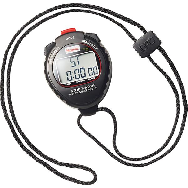ニッタク Nittaku ストップウォッチ 試合 練習 部活動 クラブ トレーニング 大会 審判 レフリー 日付 時計表示 時報 アラーム機能付き 体育 学校 運動 ストラップ付  NL9598　卓球　※色、デザインが変わることがあります。