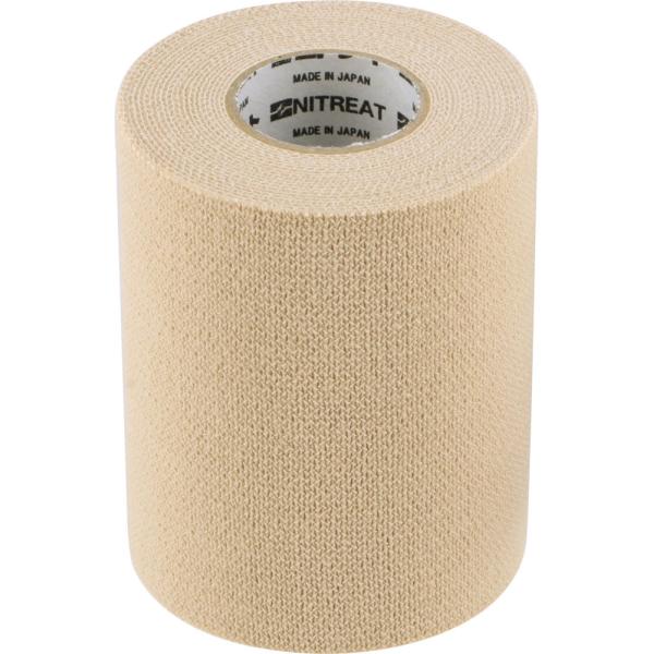 ニトリート NITREAT EBテープ 75mm×4m 伸尺   EB75BP　膝・肘・肩などの筋肉の収縮・弛緩の大きな部位に使う伸縮テープ。安心のMade in JAPAN、医療系粘着テープを製造している東北事業所にて製造。糊面は、穿孔(...