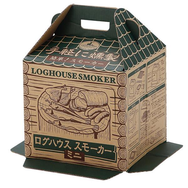 キャプテンスタッグ CAPTAIN STAG ログハウス スモーカー・ブロックセット ミニ 燻製器 スモーク 手軽 ウッド サクラ 段ボール紙 キャンプ BBQ バーベキュー レジャー イベント  UG1053　アウトドア  爆買