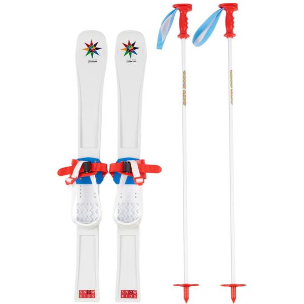 キャプテンスタッグ CAPTAIN STAG ジュニアプラスキー 80cm  レッド  type2  UX1263　スキー　ジュニア用スキー板。靴サイズ18〜22cmに対応。