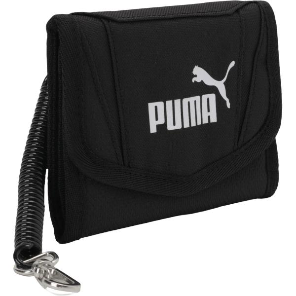 プーマ PUMA プーマ アクティブ ウォレット  079035　アクティブに動き回るシーンでも快適に使用できる三つ折りウォレットです。落下防止用の伸縮性のあるスプリングストラップ付きが嬉しい一品。ジップ付き内ポケットも配し、コインなど効果...