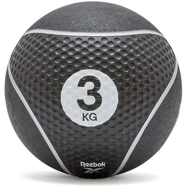 リーボック Reebok メディシンボール 3kg  RAB50003　アップ、トレーニングに最適なメディシンボール。使用方法は多種多様。アプローチしたい筋肉にあったトレーニングをするために、メディシンボールは欠かせません。同シリーズで1k...