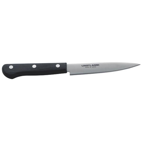 ユニフレーム UNIFLAME ギザ刃ペティ ナイフ キャンプ 調理 包丁 道具 器具 バーベキュー BBQ  661819　アウトドア　ギザ刃仕様で切れ味抜群!いろいろな食材に使えます。小さいけれどもハイカーボン6Aを採用した本格派!シー...