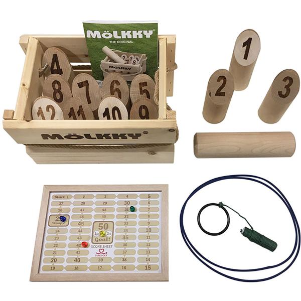サンラッキー Sunlucky モルックセット  MOLX2　【モルック (TACTIC 社製正規品 ) 】フィンランドのアウトドアニュースポーツです。モルックを投げてスキットル ( 点数棒 ) を倒し、得点を競います。倒れたスキットルはそ...