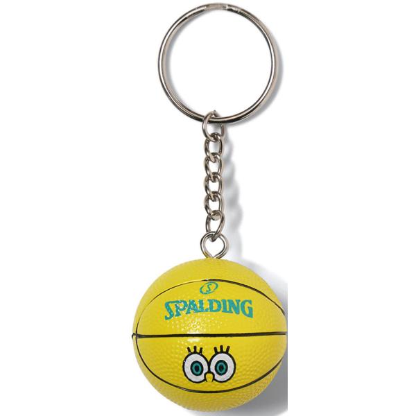 スポルディング SPALDING スポンジボブ×スポルディング キーチェーン バスケットボール アクセサリー 11-009SB キーホルダー チャーム バスケ部 学校 部活 引退 プレゼント  11009SB　バスケット　スポンジ・ボブの顔...