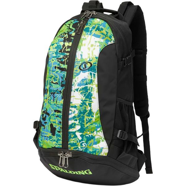 スポルディング SPALDING ケイジャー グラフィティ グリーン×イエロー  40007GGY　バスケット　ストリートアートをイメージした鮮やかなグラフィティ柄を配色で左右に配したデザインのケイジャー。  爆買