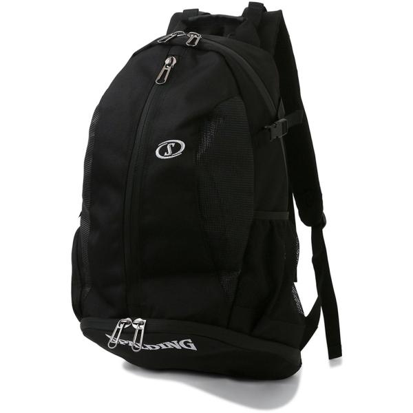 スポルディング SPALDING ケイジャープロ cager ブラック×シルバー リュックサック 41-013SV バスケ ボール収納 シューズ収納 大容量 耐久性 室内球技 通学 部活 運動部  41013SV　バスケット　表面の素材に厚...